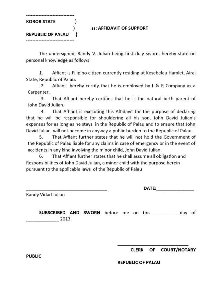 Affidavit of Support | PDF