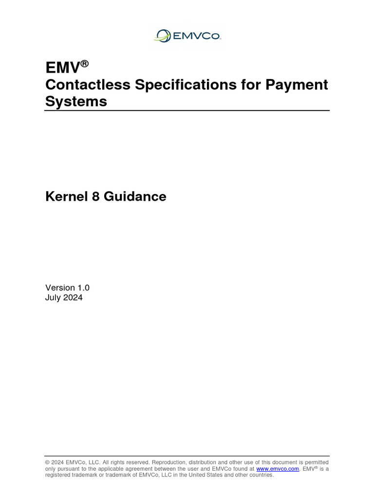 EMVCo Kernel 8 Guidance-V1.0 | PDF | Emv | Computing