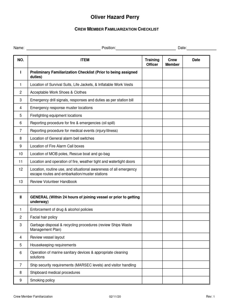Ohp Crew Member Familiarization | PDF | Firefighting | Ships