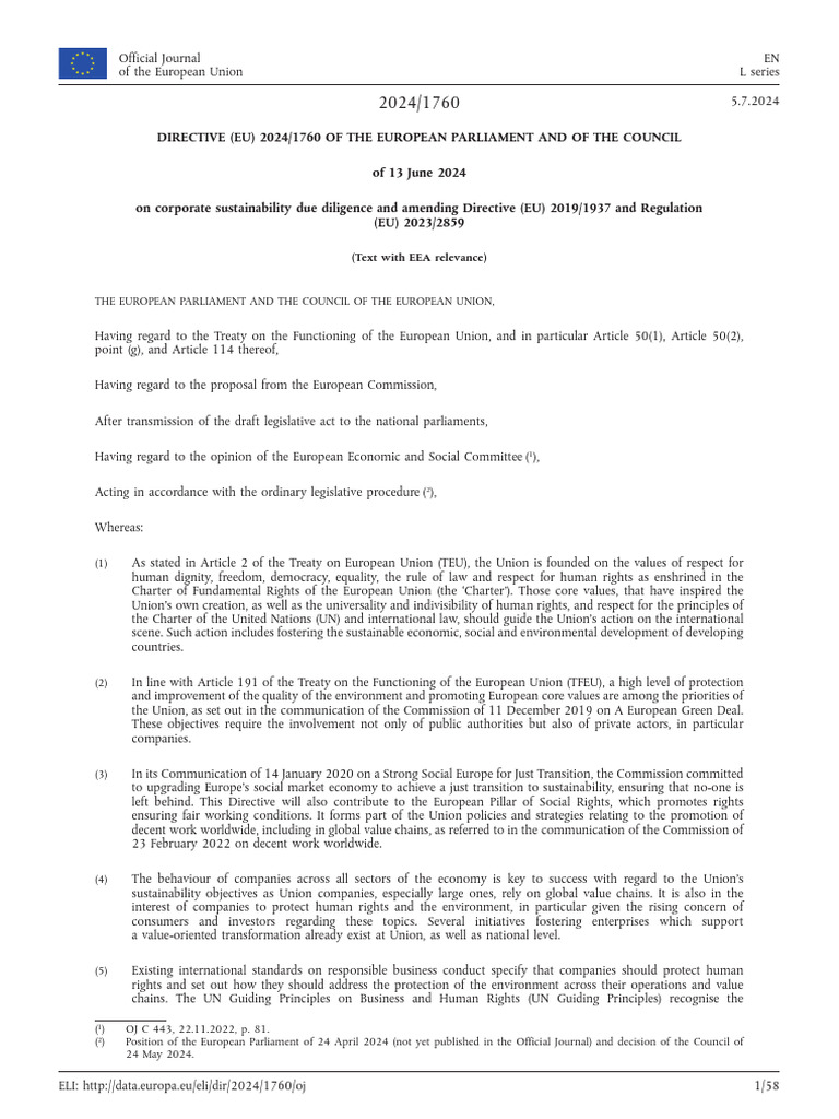 CSDD Directive Final | PDF | Sustainability | European Union