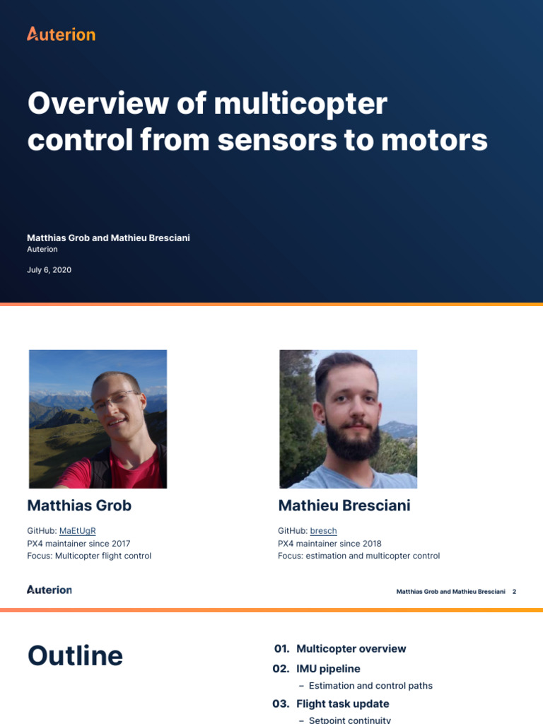 PX4 Developer Summit 2020 - Overview of Multicopter Control From Sensors To Motors | PDF ...
