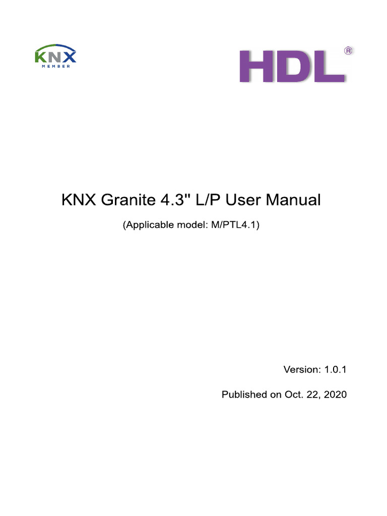 Granite-Display-Panel-User-Manual KNX HDL | PDF