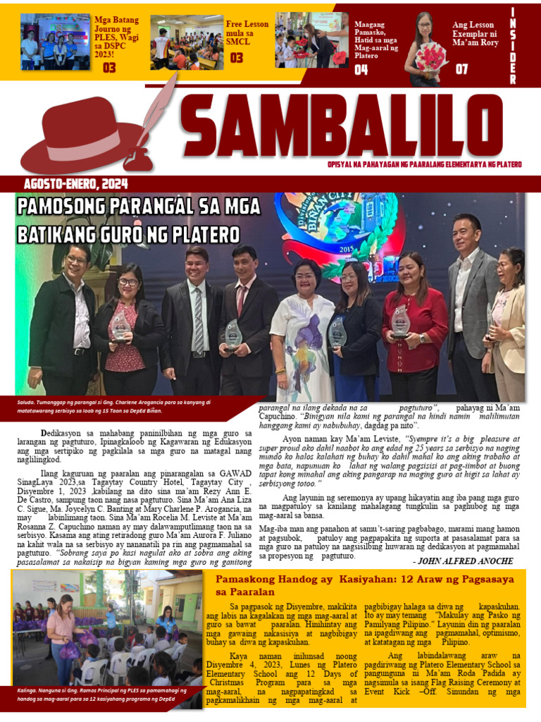 Platero-Elementary-School Sambalilo Filipino Lay-Out | PDF
