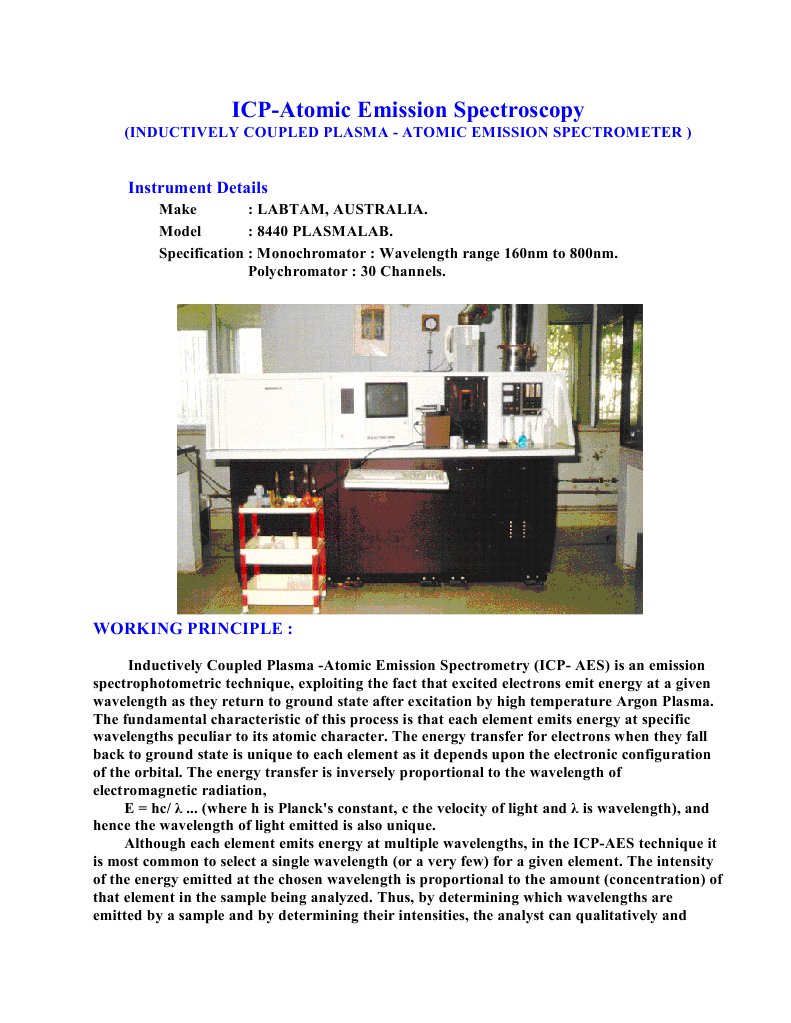 ICP-AES Elemental Analysis | PDF