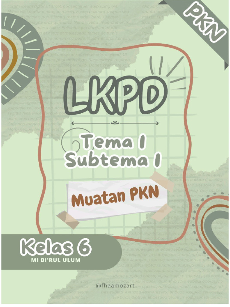 LKPD PKN Tema 1 Sub 1 Kls 6 | PDF