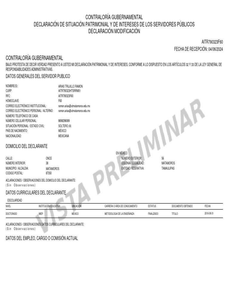 Declaración | PDF | Salario | México