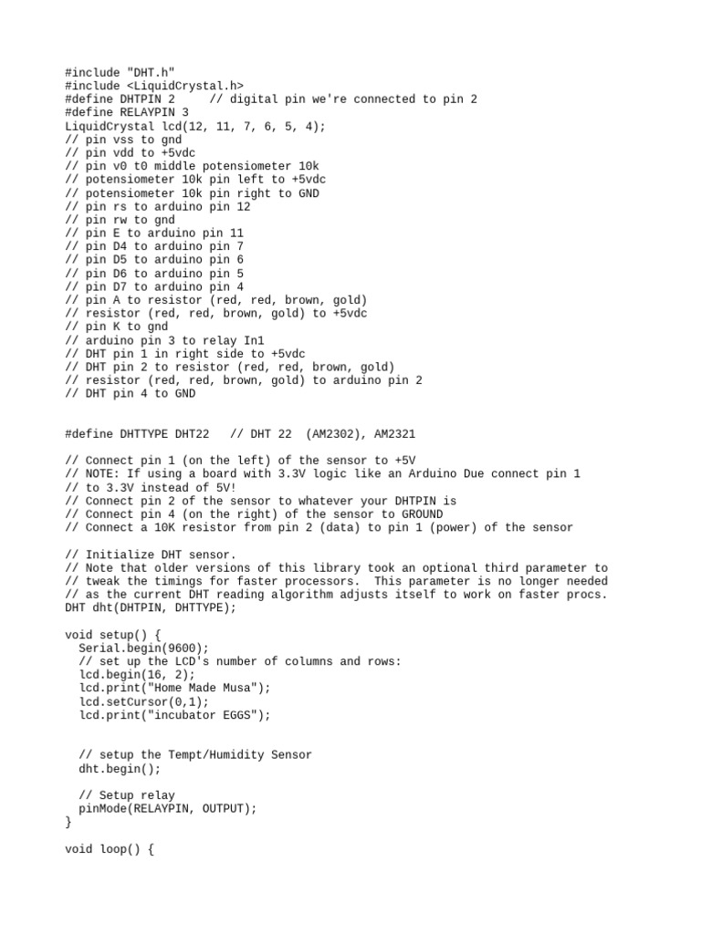 Arduino Final Project Incubator Eggs Pdf Computer Engineering