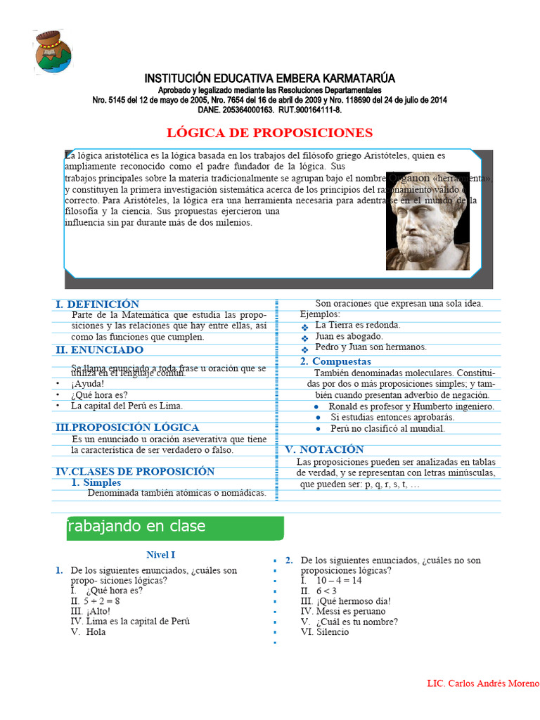 Proposiciones 1 | PDF | Proposición | Lógica