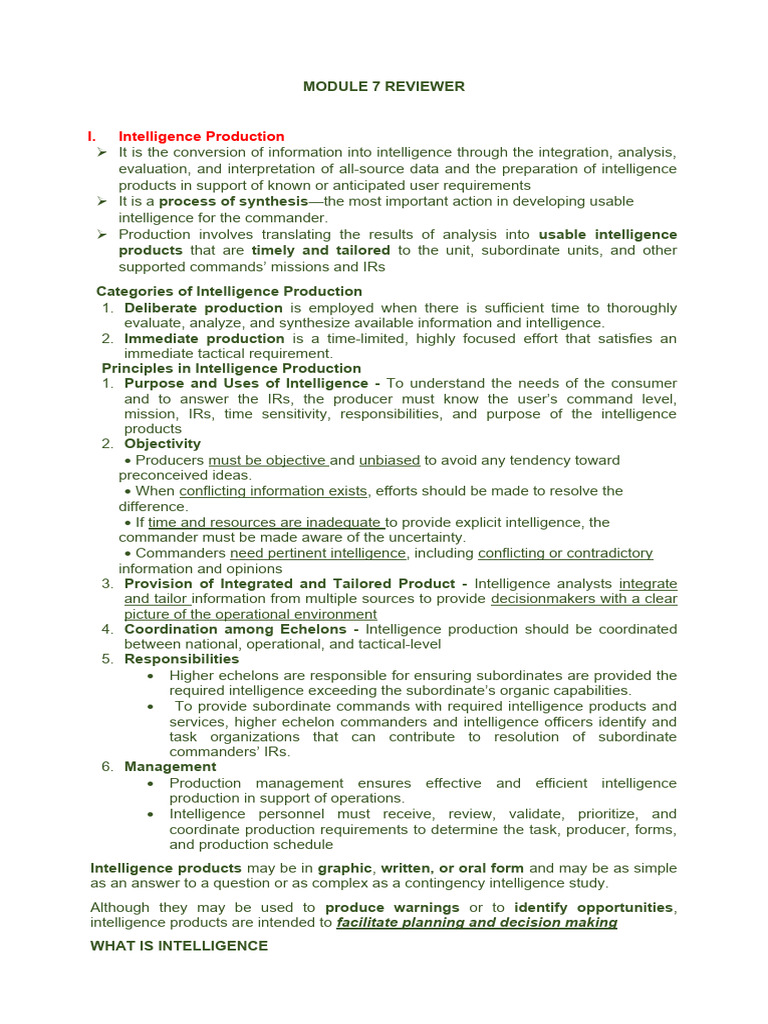 Module 7 | PDF | Inference | Military Intelligence