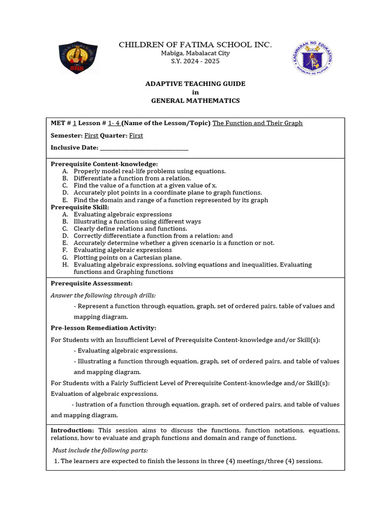Atg in Genmath (Met 1-5) | PDF | Function (Mathematics) | Equations Atg in Genmath (Met 1-5) | PDF | Function (Mathematics) | Equations