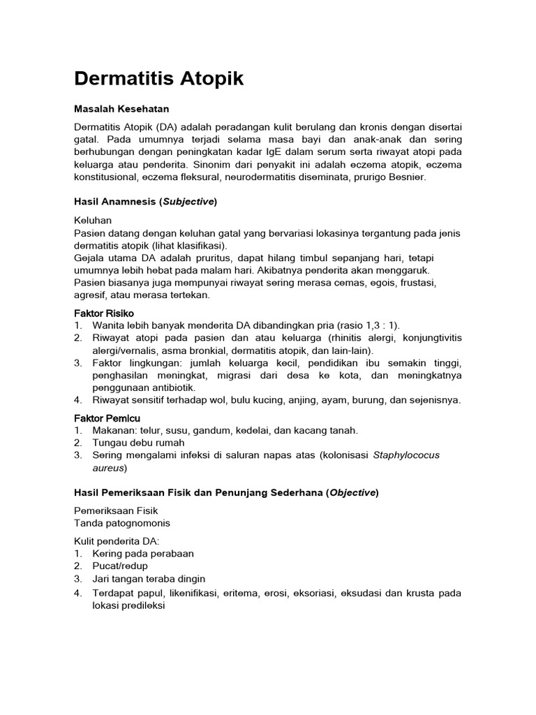 Penanganan Dermatitis Atopik pada Bayi | PDF