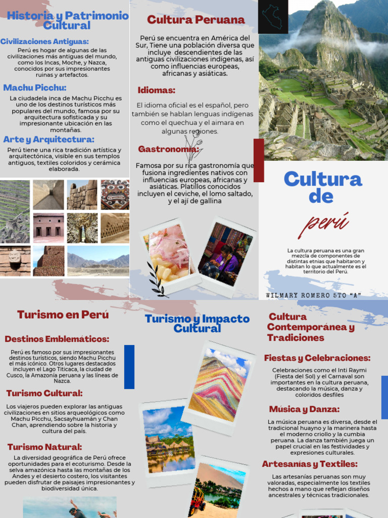 Triptico Cultural Del Peru Wilmary | PDF | Perú | Imperio Inca
