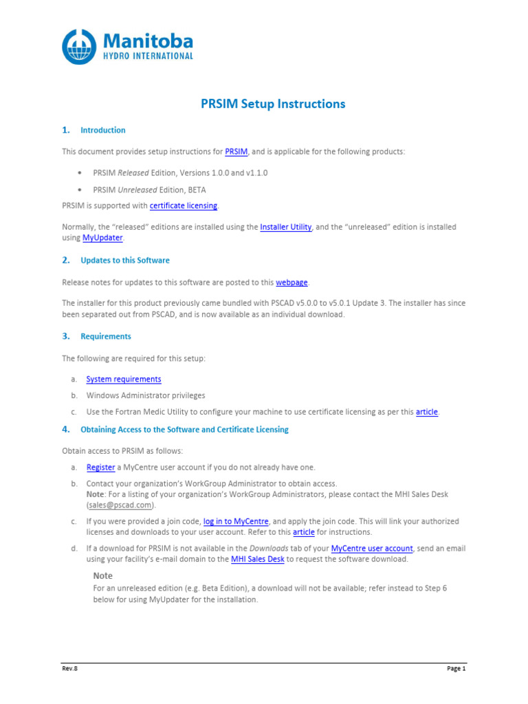 PRSIM 110 SetupInstructions | PDF | Installation (Computer Programs) | Microsoft Windows