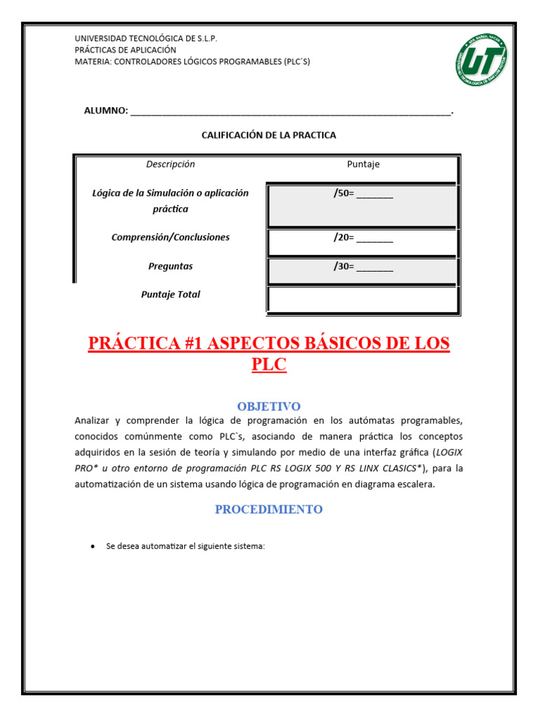 Prácticas de PLC: Automatización y Simulación | PDF | Controlador ...