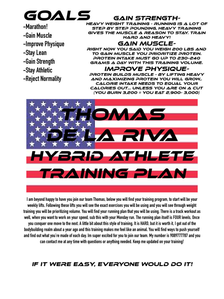 Thomas de La Riva - Hybrid Athlete Training Plan | PDF | Workweek And ...