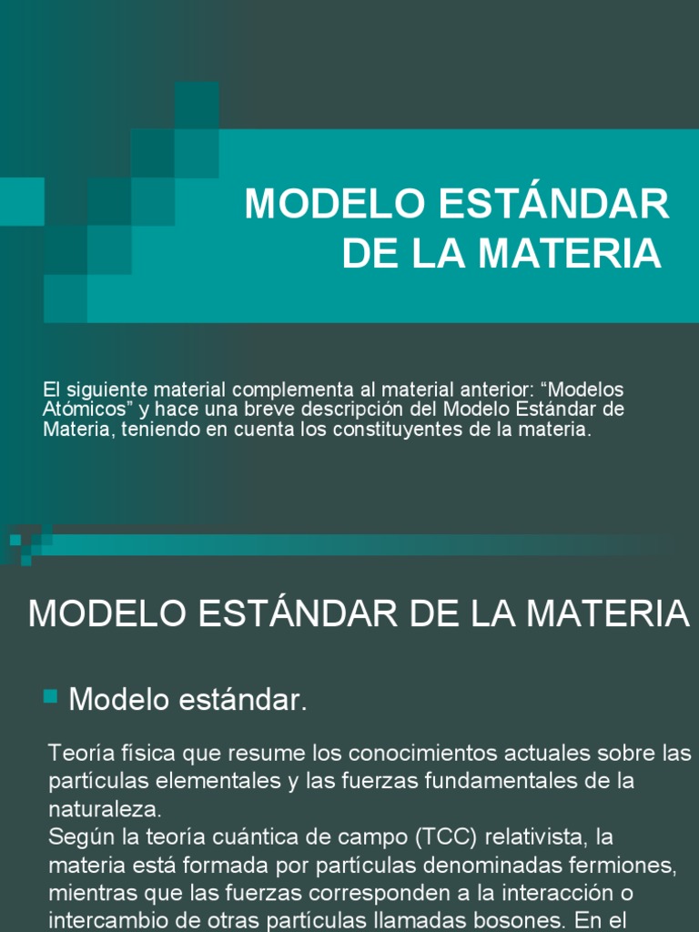 Modelo EstÁndar de La Materia | PDF | Modelo estandar | Partícula elemental