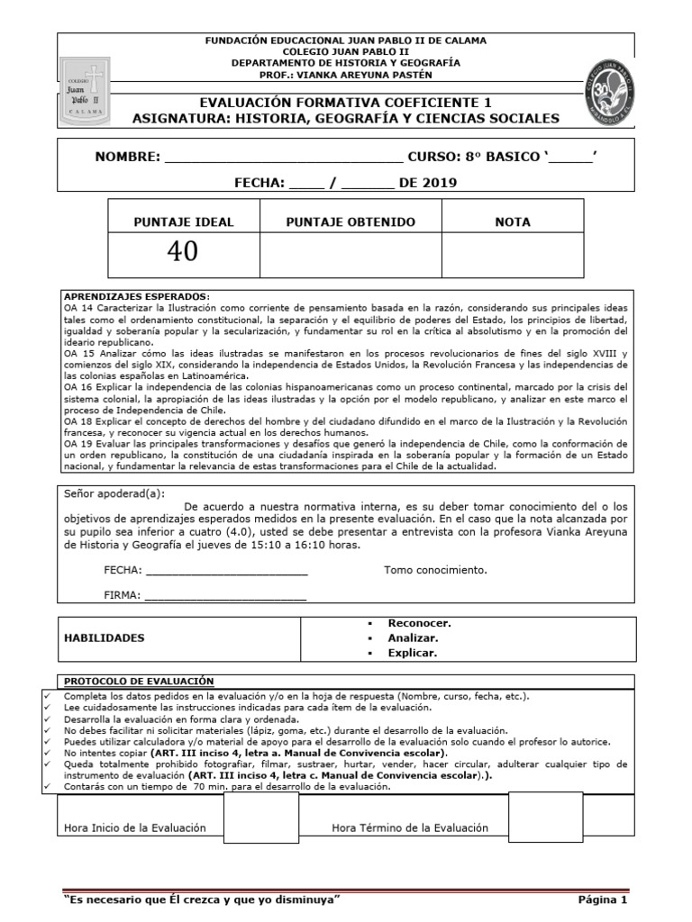 Guia Octavo Basico - B | PDF | Era de iluminacion | Constitución