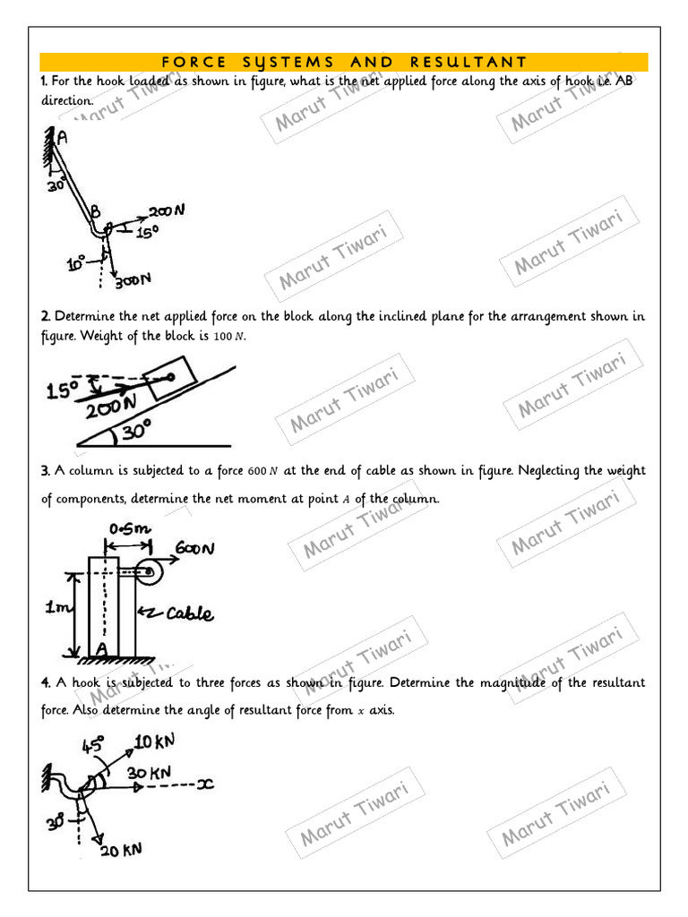 Force Systems and Equilibrium | PDF | Force | Weight