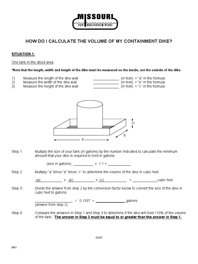 Calculating Containment Dike Volume: A Step-by-Step Guide for Single ...