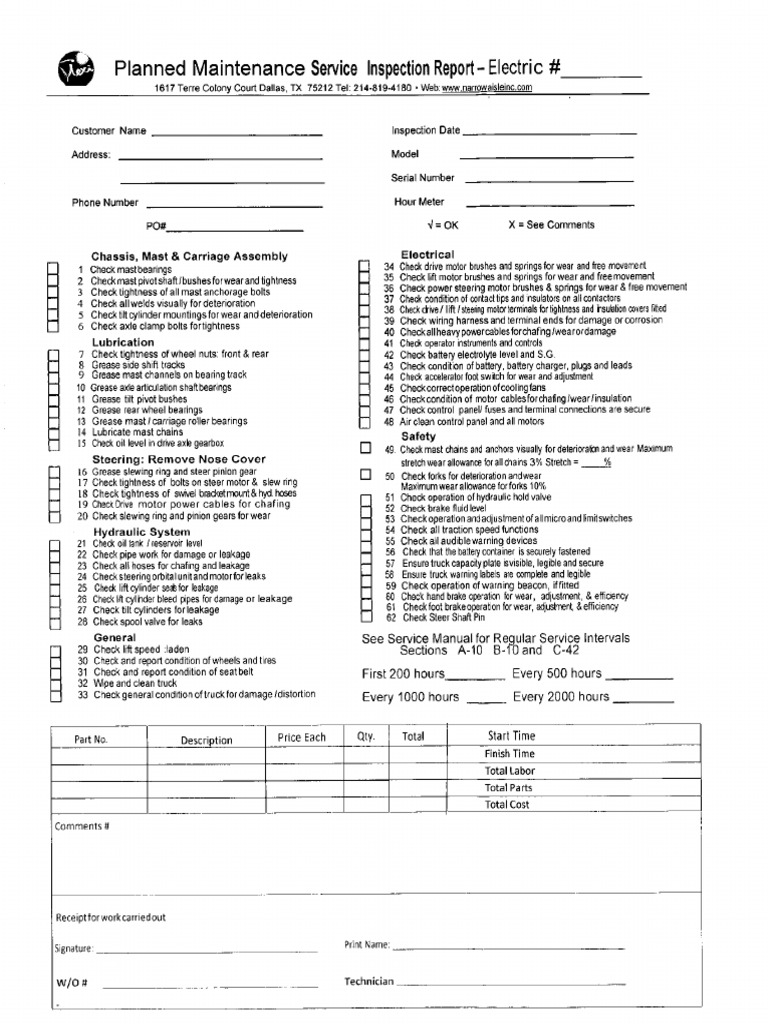 9 PM Inspection Form | PDF