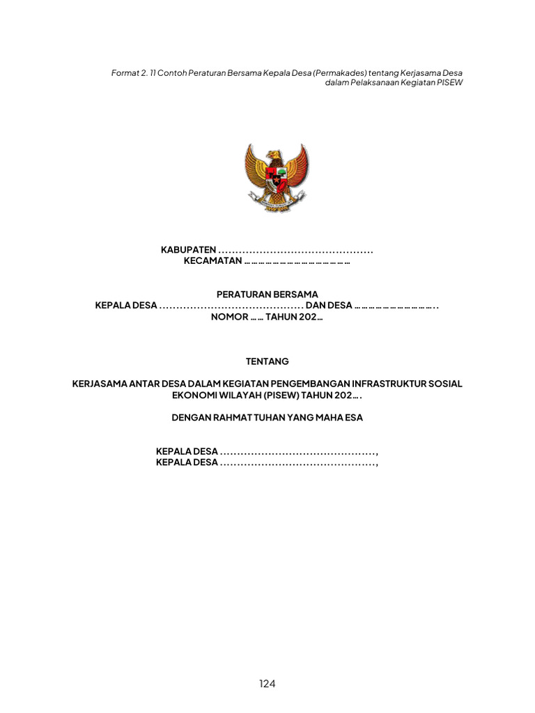 Peraturan Kerjasama Desa PISEW 2024 | PDF
