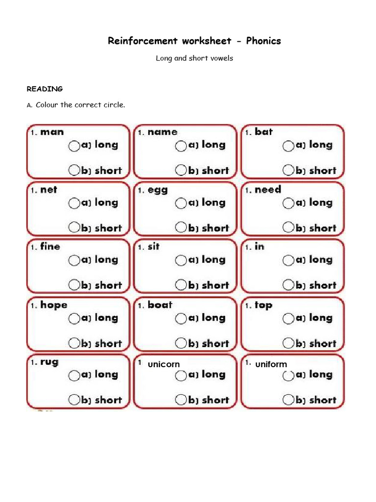 Reinforcement Worksheet 5-K3 | PDF | Language Arts & Discipline ...