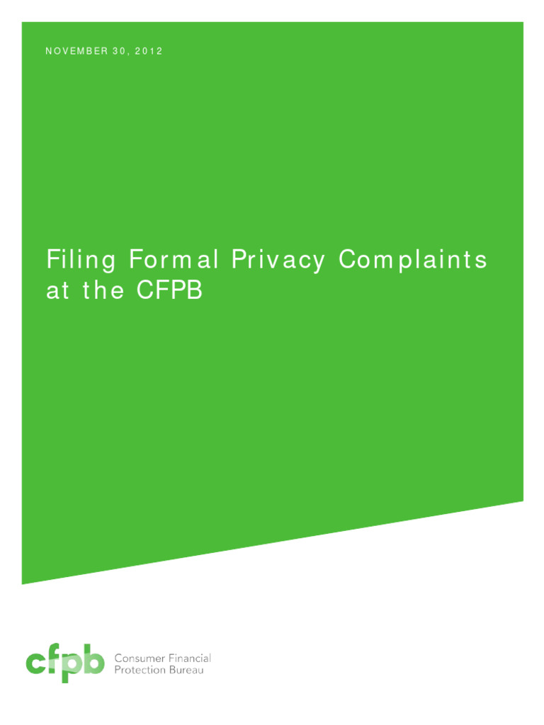 Filing Privacy Complaints with CFPB | PDF | Complaint | Consumer ...