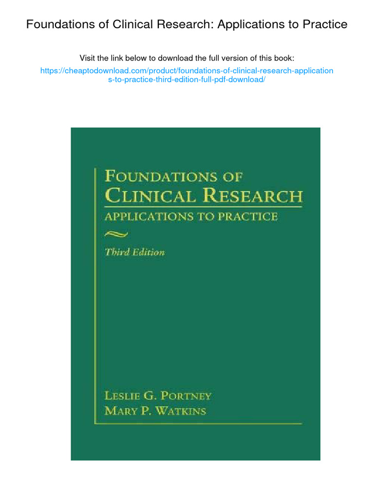 Foundations of Clinical Research: Applications To Practice. ISBN ...