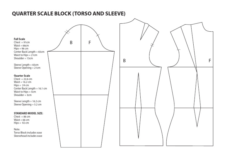 Torso and Sleeve (Women) QtrScale Ver2 | PDF