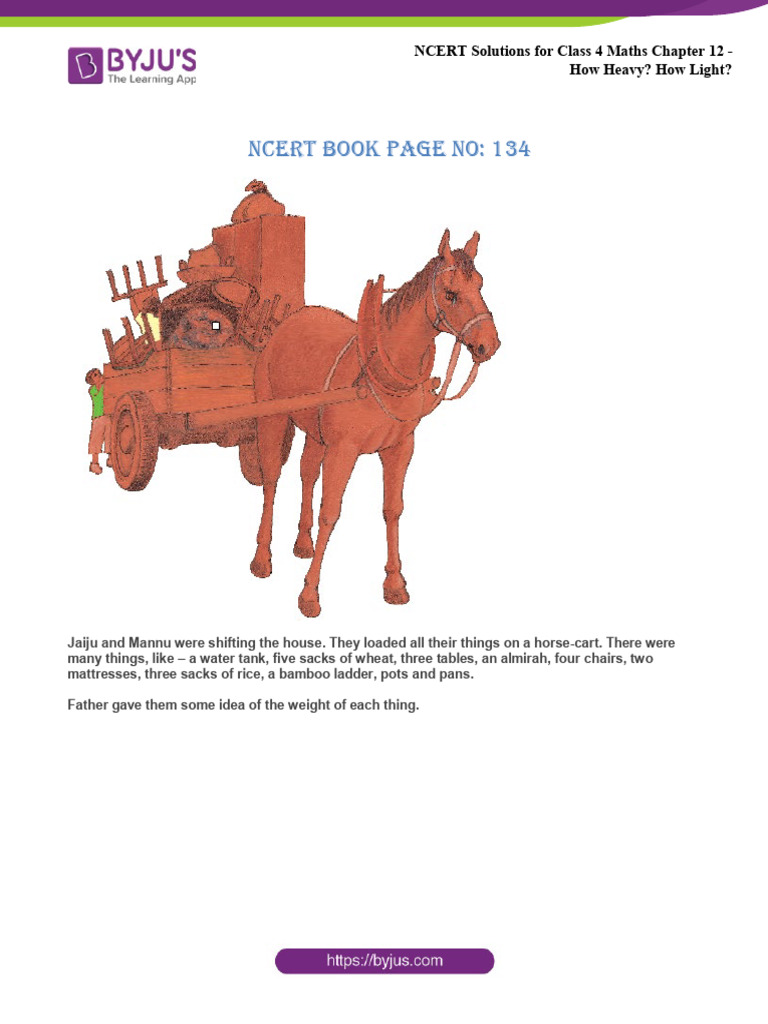 Class 4 Maths: Weight Solutions | PDF | Weight