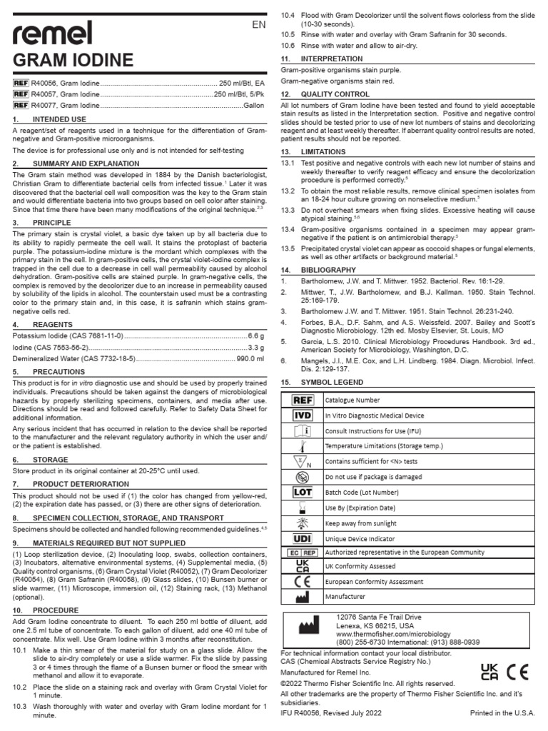 Gram Strain Iodin Remel | PDF | Staining | Microscopy