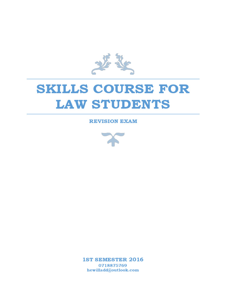 SCL1501-Skills Course For Law Students | PDF | Crimes | Crime & Violence