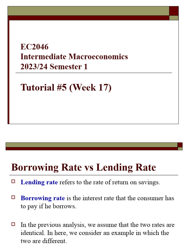 Tutorial 5 (PowerPoint Presentation) | PDF | Consumption (Economics) | Debt