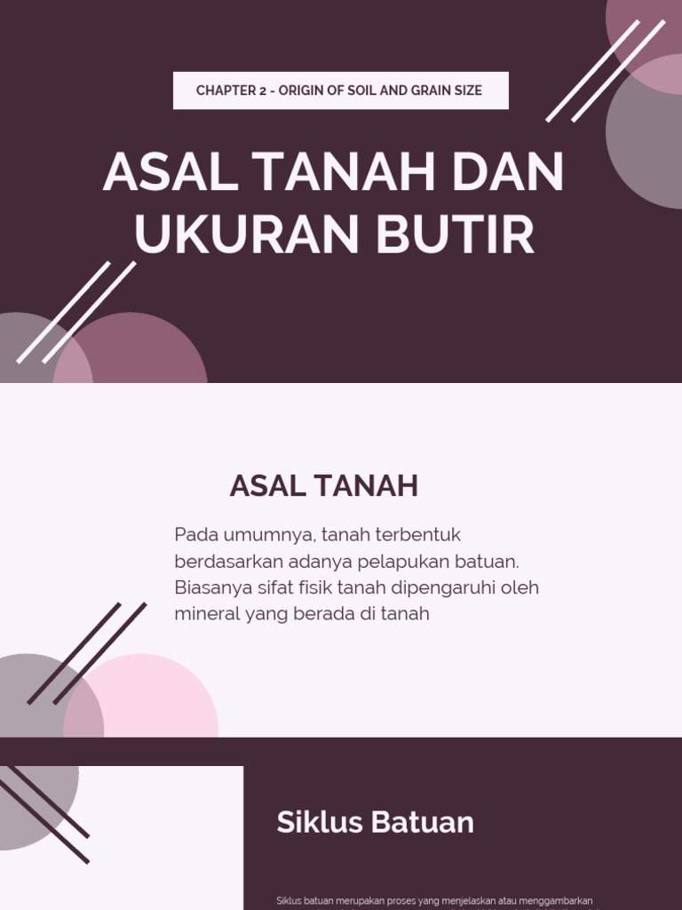 Asal Tanah Dan Ukuran Butir | PDF