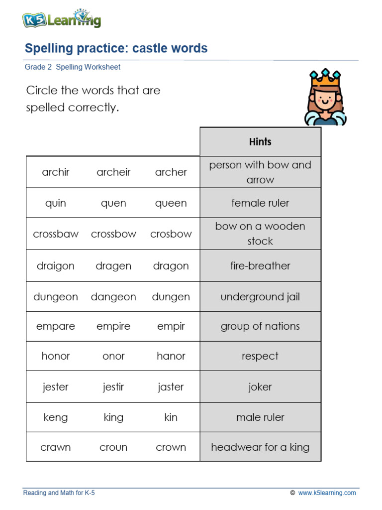 Grade 2 Spelling Challenge 4 | PDF
