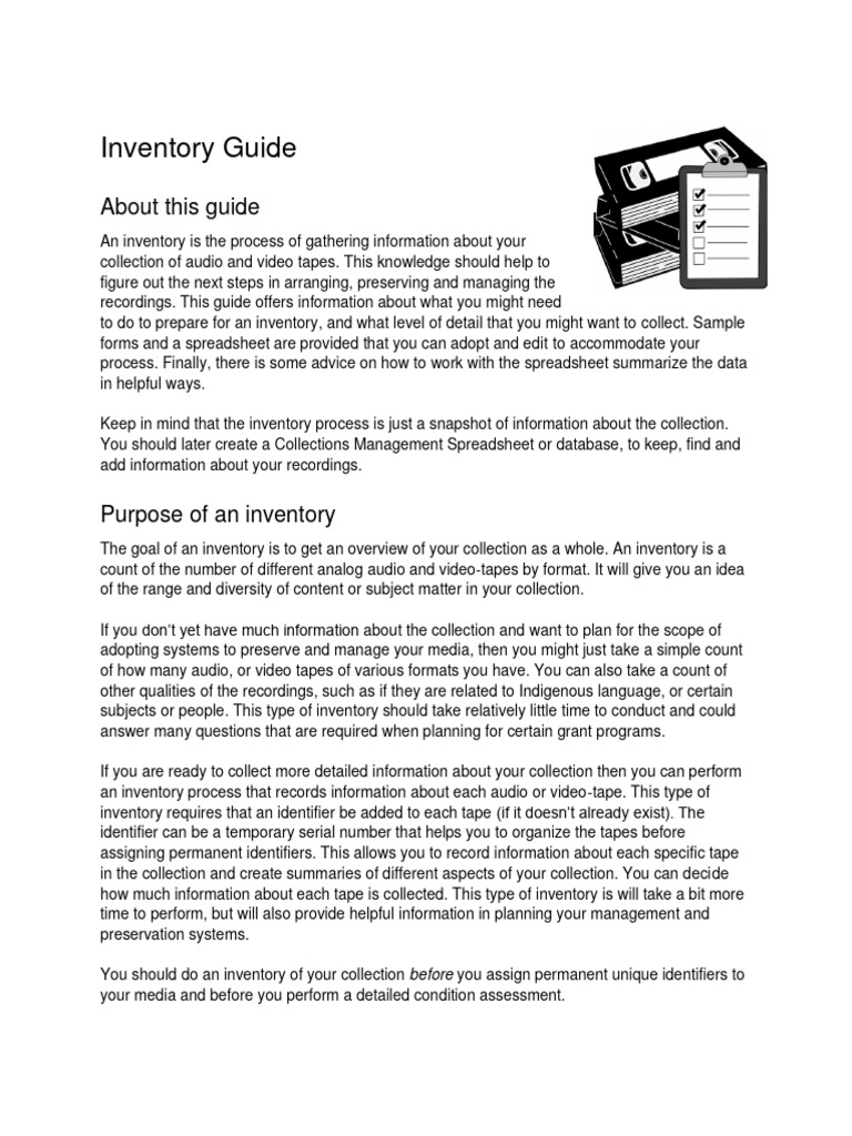 @ Inventory - Guide - 20240314 | PDF | Spreadsheet | Storage Media