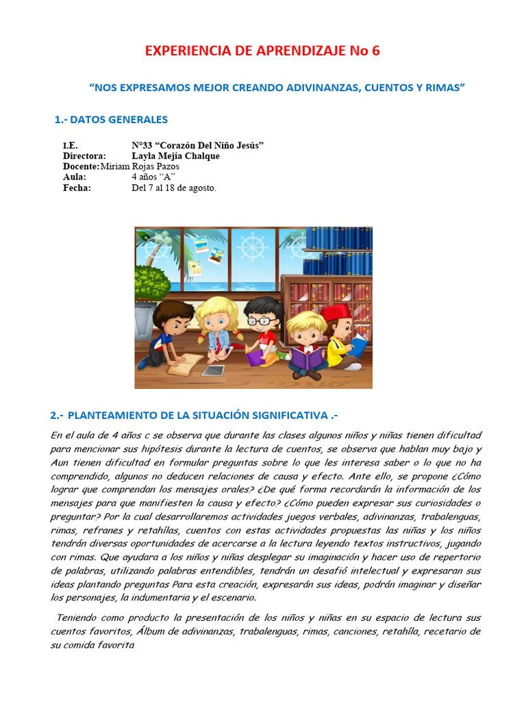 ME DIVIERTO CREANDO CUENTOS, ADIVINANZAS Y RIMAS No 6 | PDF | Comunicación no verbal | Cuentos