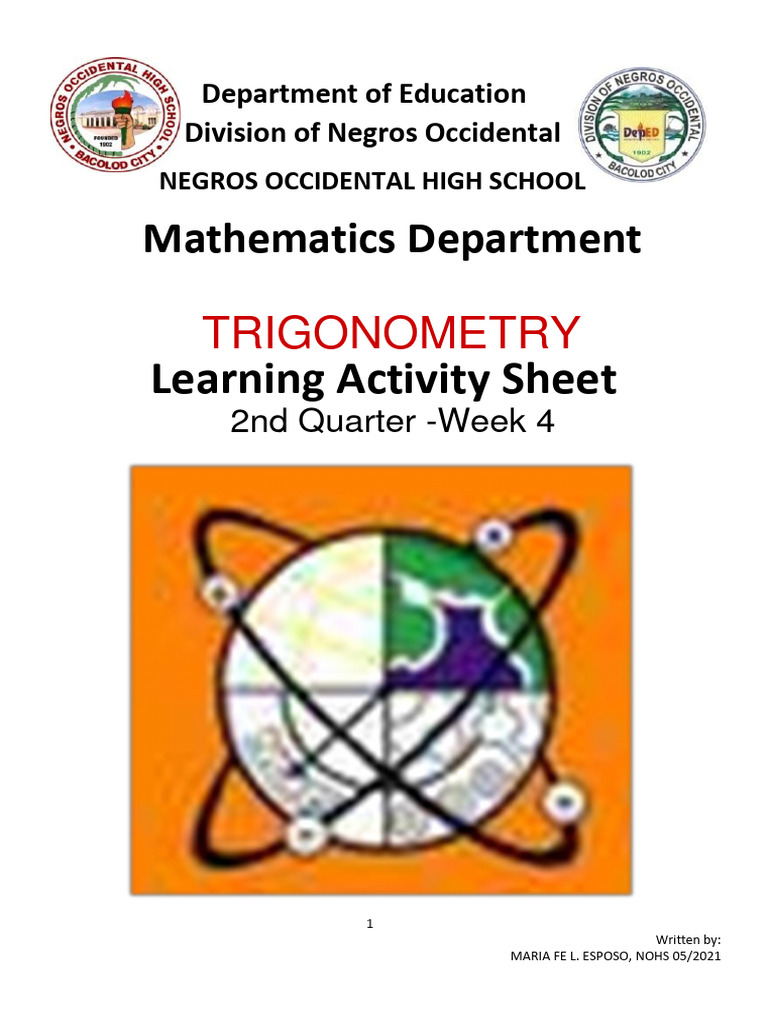Q2 Week 4 Q2 Trigonometry LAS | PDF | Trigonometry | Triangle