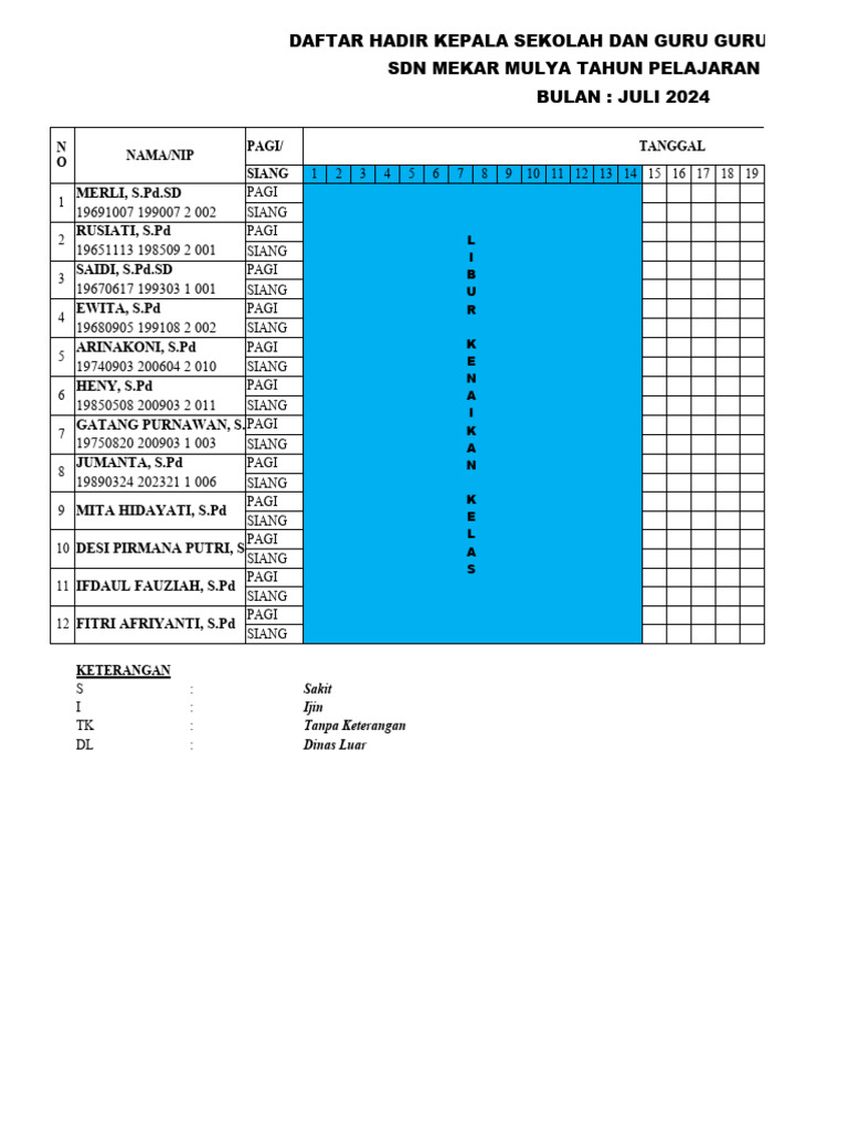 Absen Pegawai 2024 | PDF