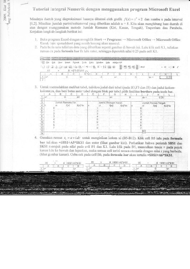Tutorial Integral Numerik Excel | PDF