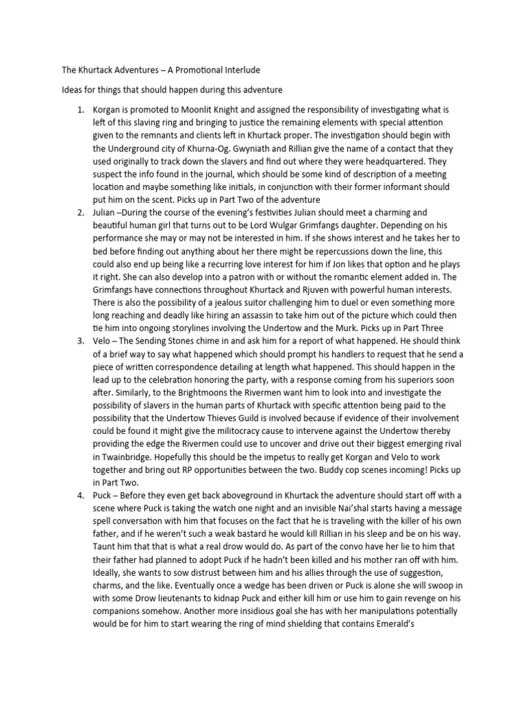 The Khurtack Adventures - A Promotional Interlude | PDF