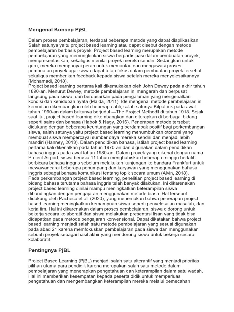 Pengenalan Project Based Learning (PjBL) | PDF | Karier & Perkembangan