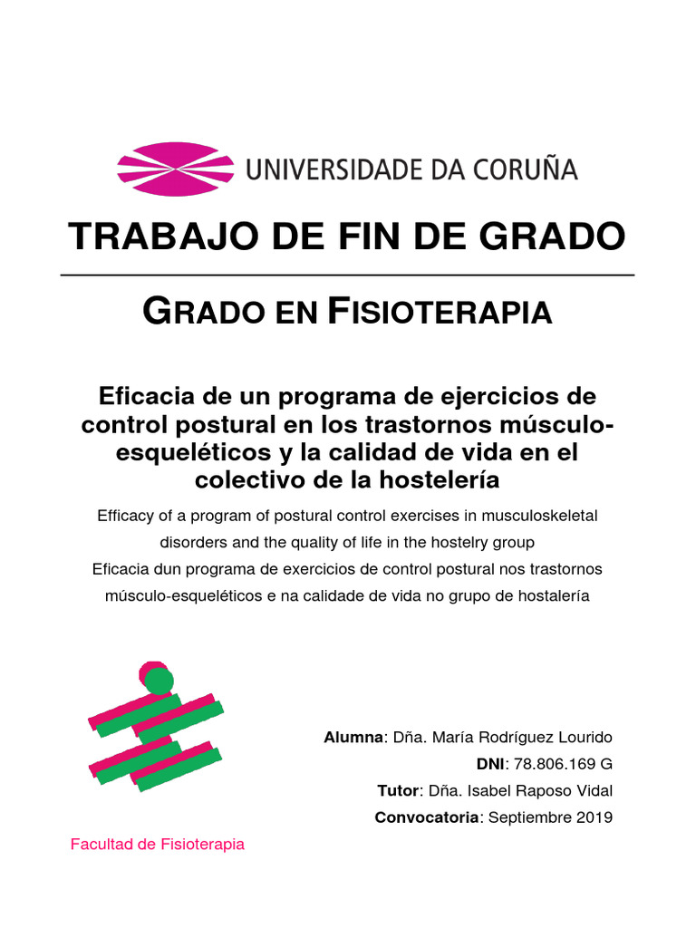 RodriguezLourido Maria TFG 2019 | PDF | Bipedalismo | Aprendizaje