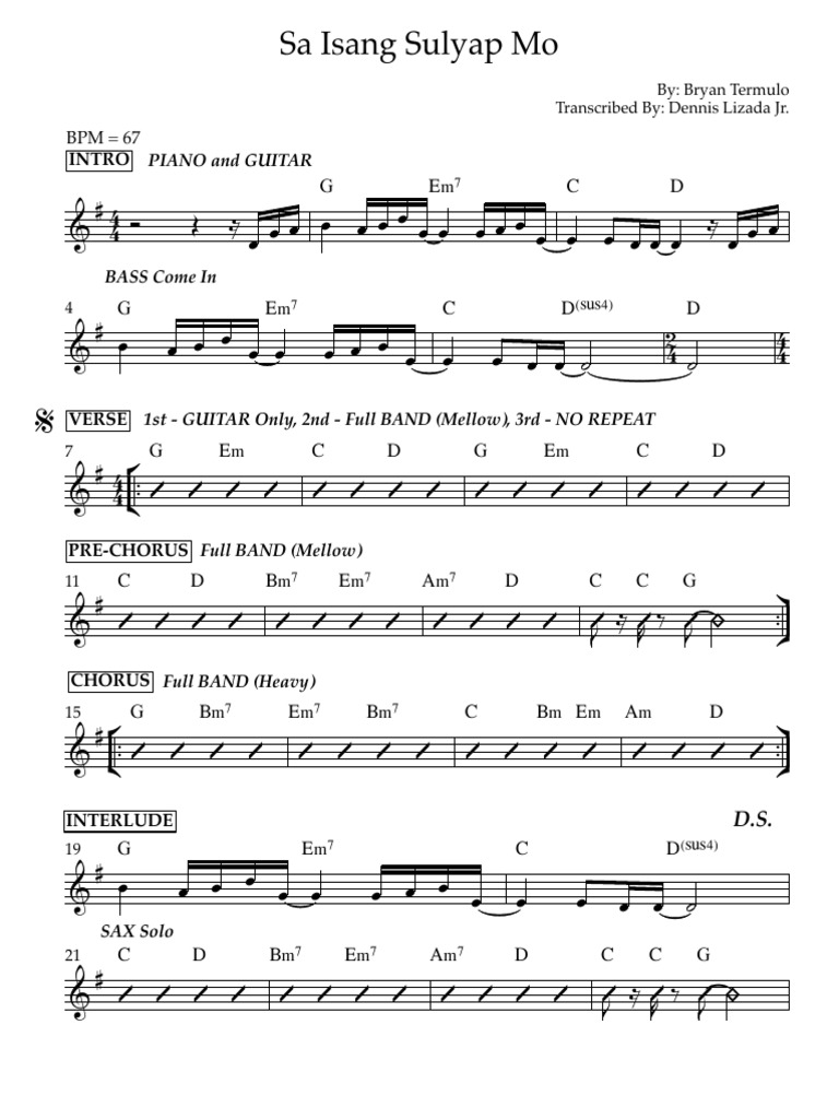 Sa Isang Sulyap Mo | PDF | Song Structure | Popular Music Sa Isang Sulyap Mo | PDF | Song Structure | Popular Music