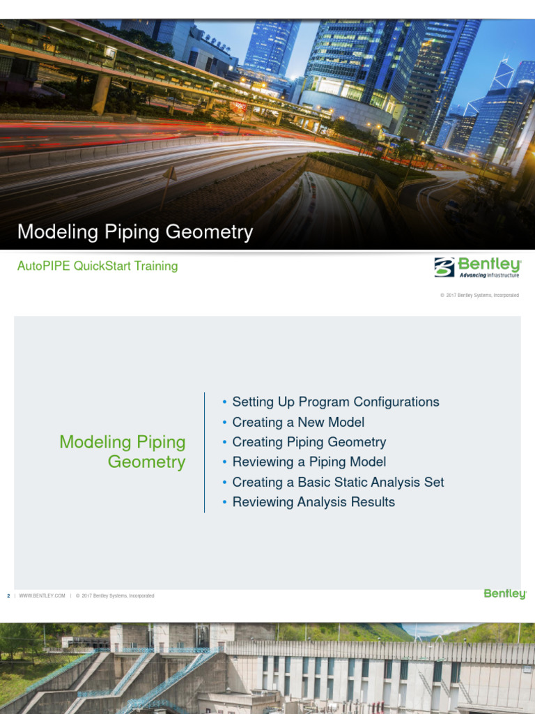 AutoPIPE QuickStart - Modeling Piping Geometry - Participant Presentation | PDF | Mechanical ...