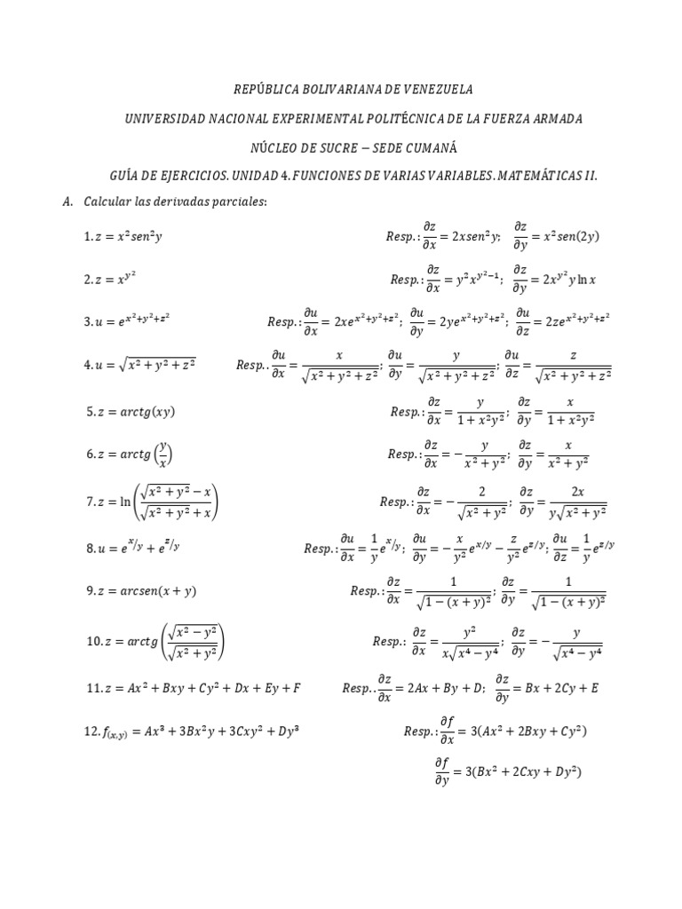 Guía de Ejercicios - Mat 2.unidad 4.-1 | PDF