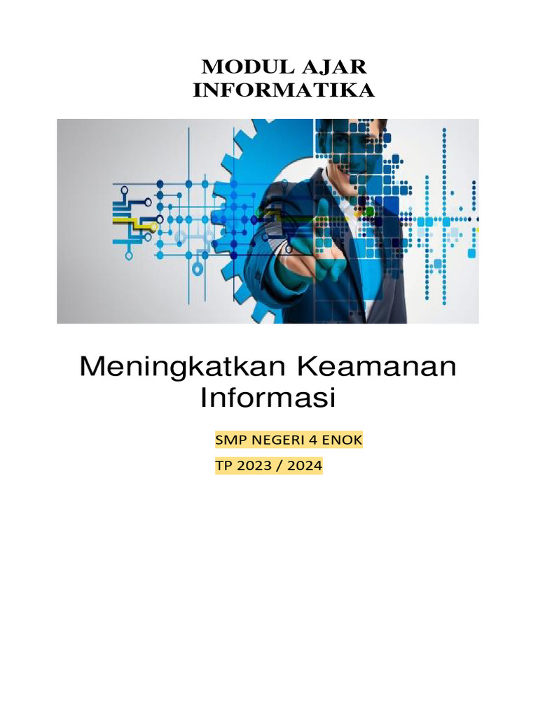 MODUL AJAR TIK TAMPIL Pengamanan Data Diri 2024 Kls 9 | PDF