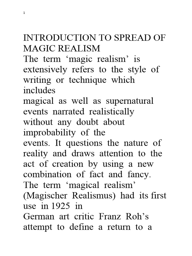 INTRODUCTION TO SPREAD OF MAGIC REALISM - Sachin Thokchom | PDF | Gabriel García Márquez