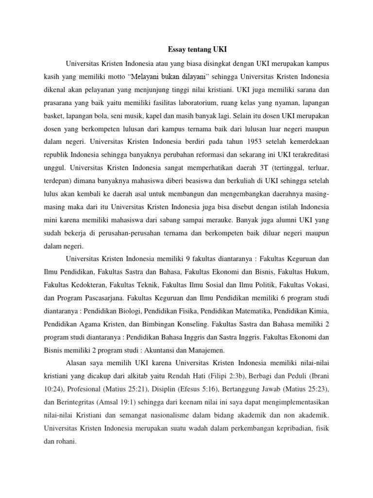Essay Tentang UKI | PDF