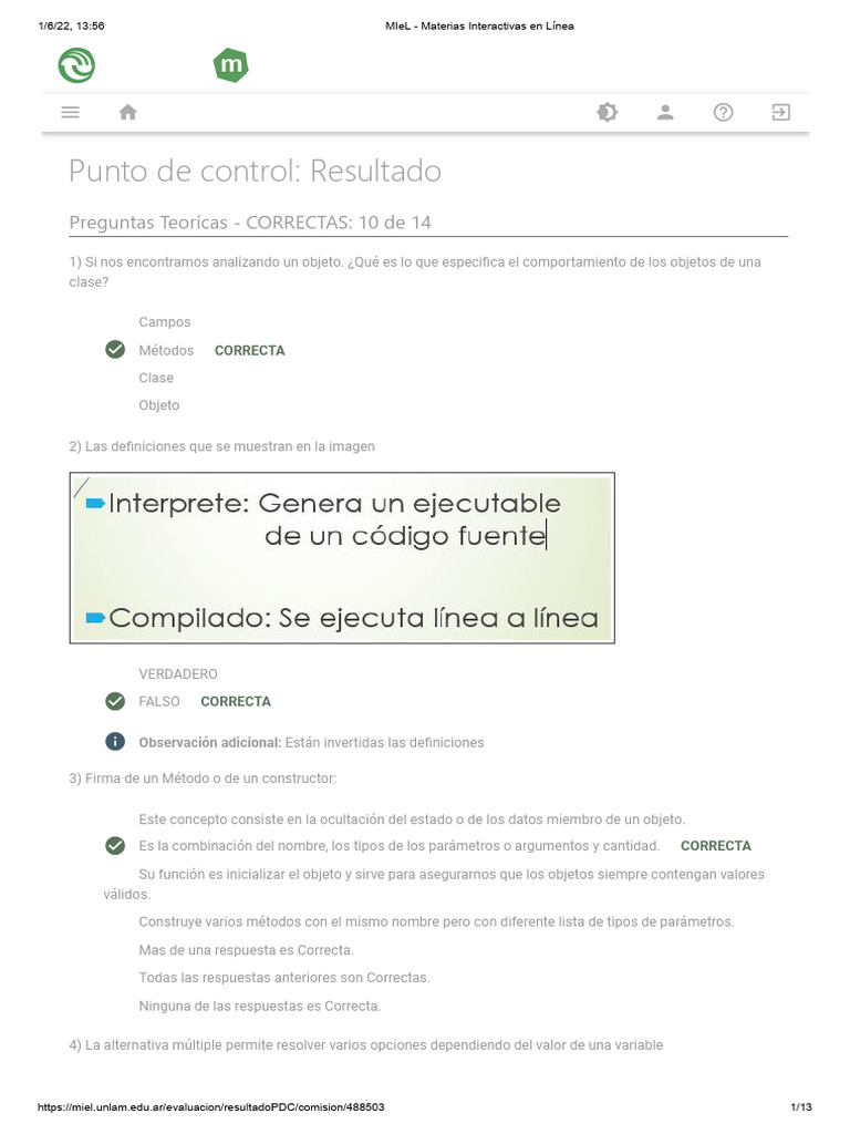 Mi primer parcial - MIeL - Materias Interactivas en Línea | PDF | Java (lenguaje de programación ...
